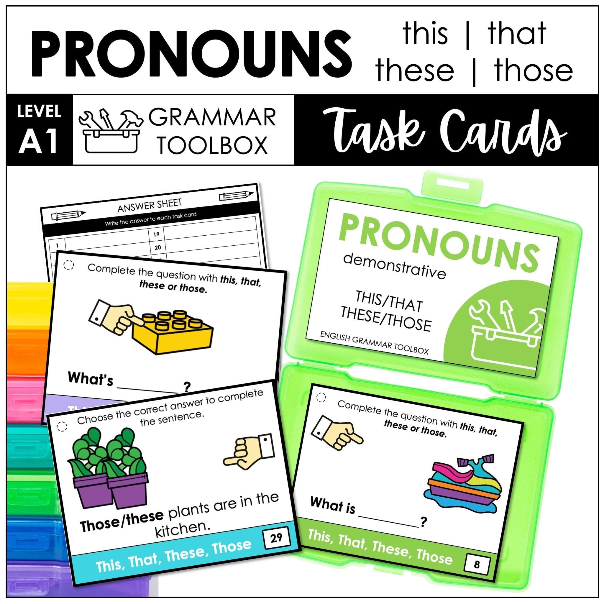Demonstrative Pronouns THIS THAT THESE THOSE - Task Cards – Hot ...