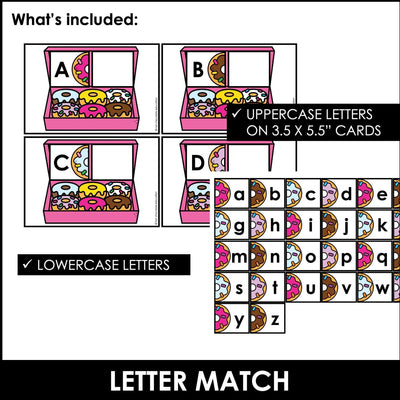 Donuts: A-Z Alphabet Letter Match - Upper & Lowercase – Hot Chocolate ...