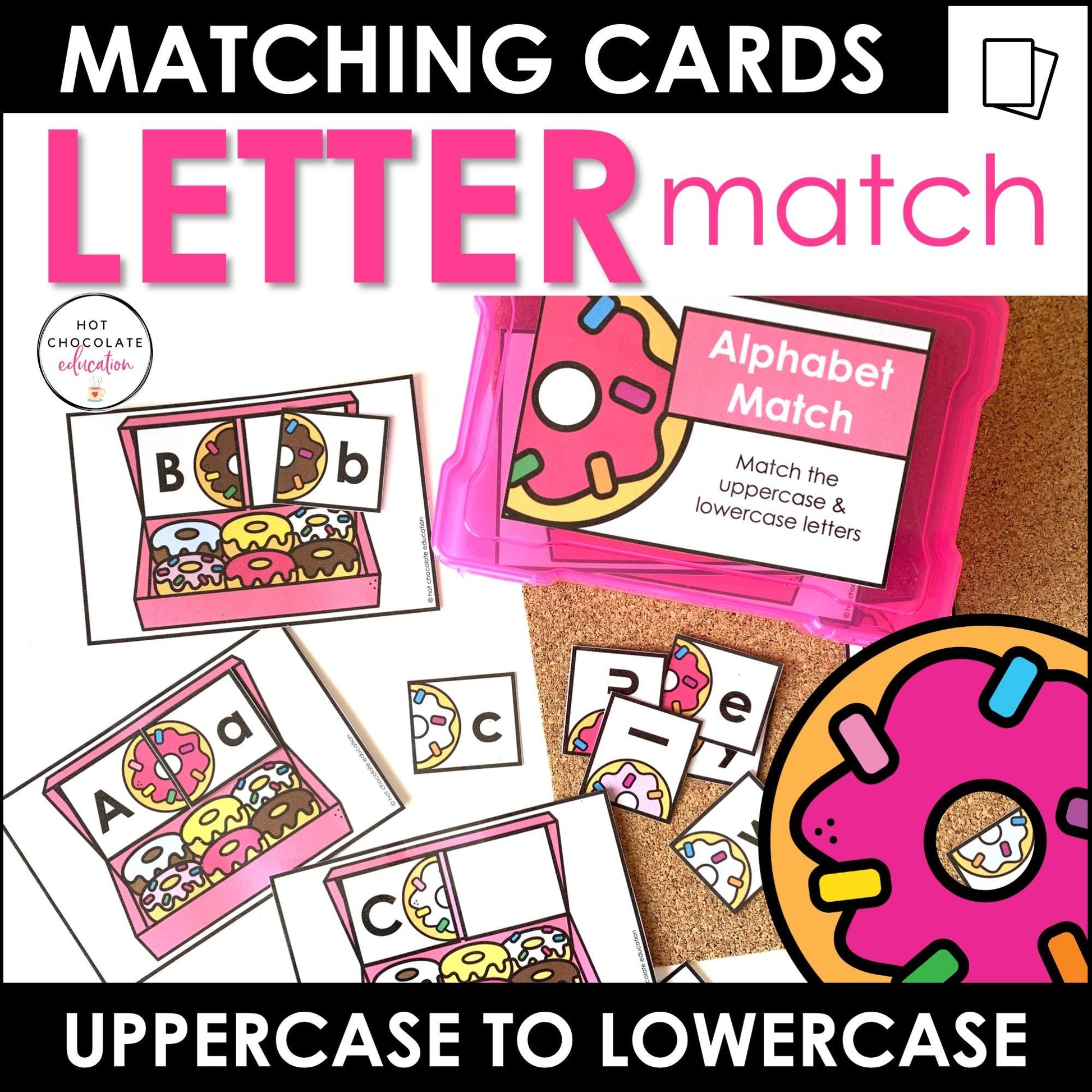Donuts: A-Z Alphabet Letter Match - Upper & Lowercase