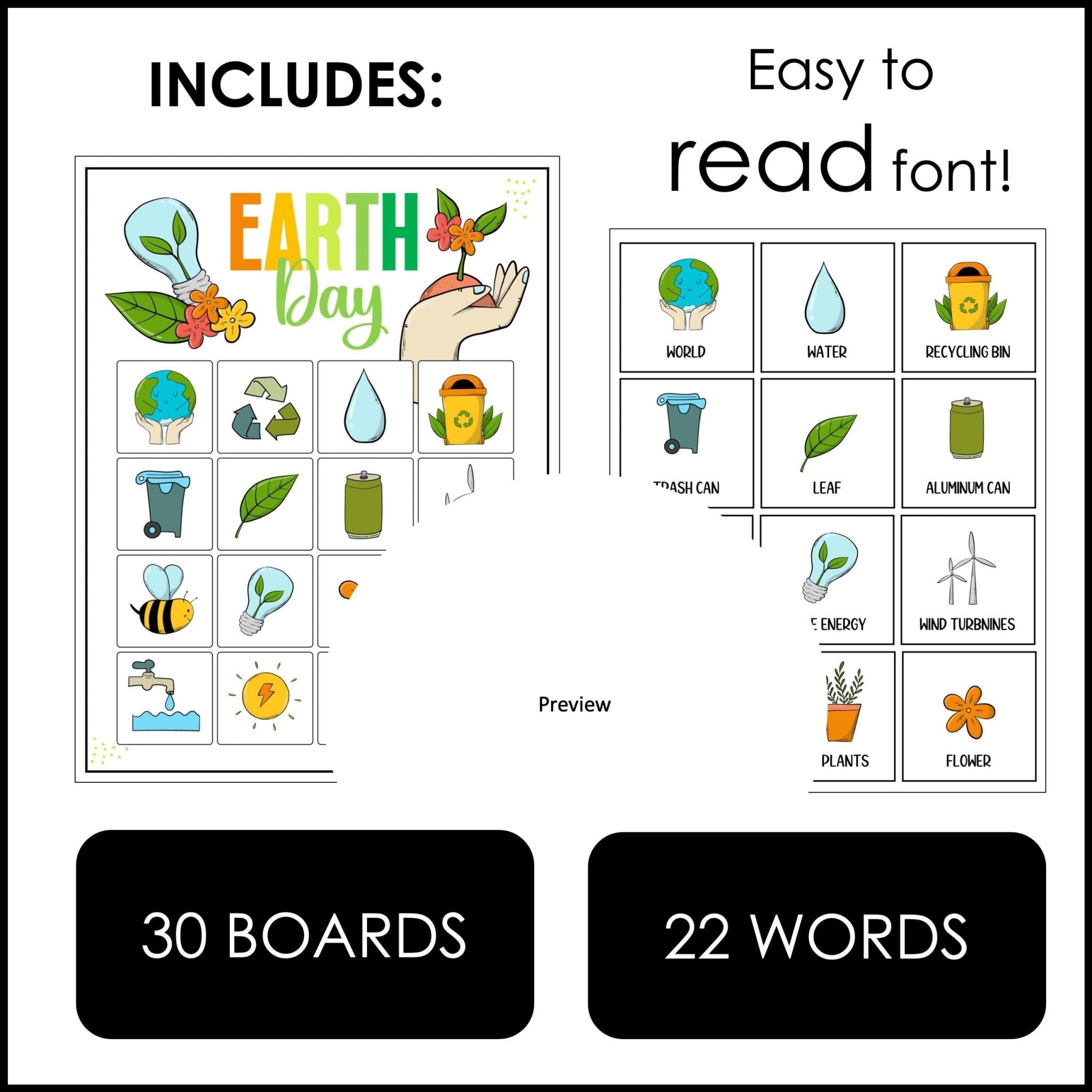 Earth Day Bingo Game | Vocabulary Activity for Earth Day – Hot ...