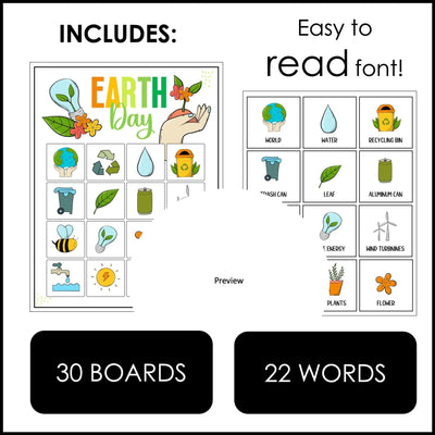 Earth Day Bingo Game | Vocabulary Activity for Earth Day – Hot ...