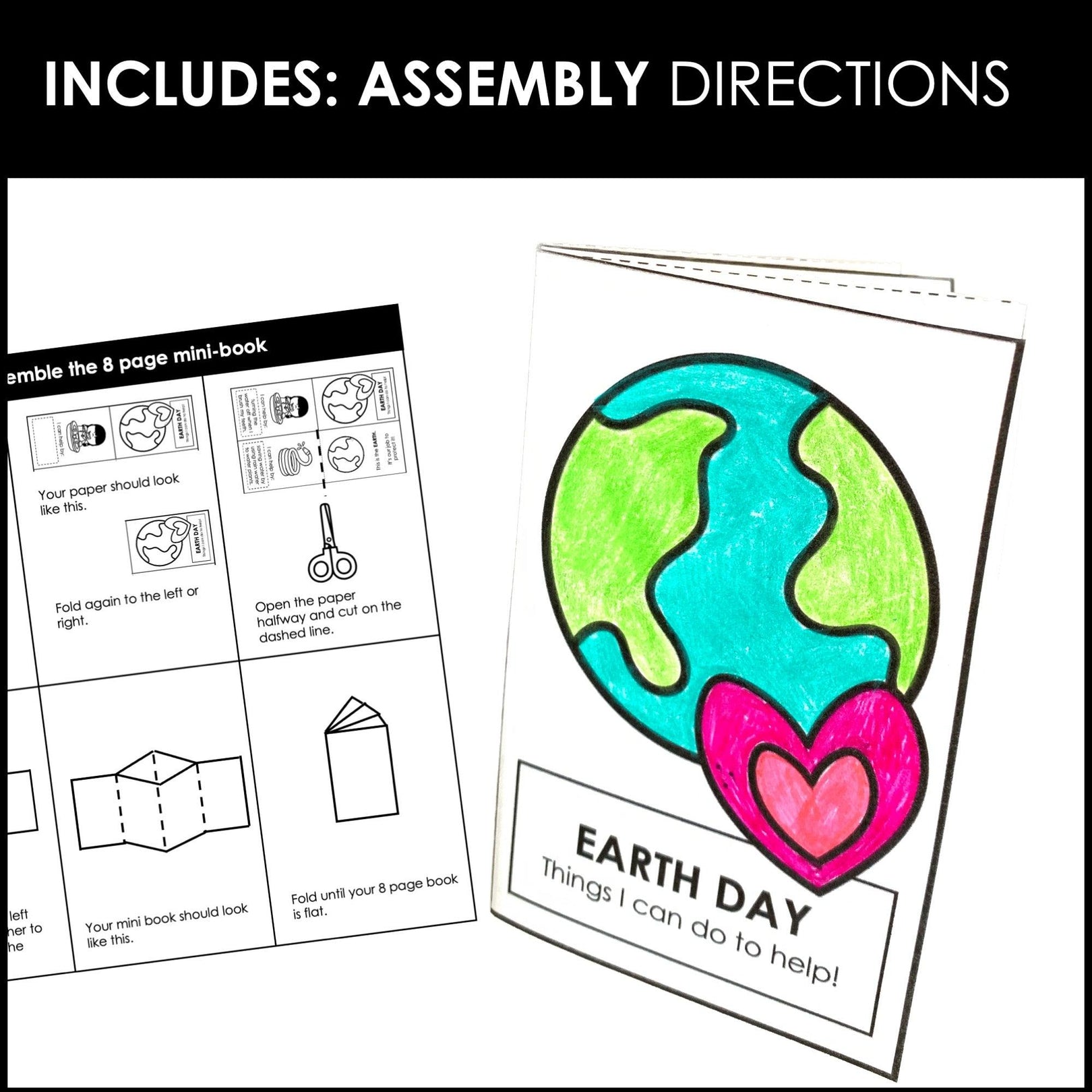 Earth Day Mini Book Template for ESL Writing