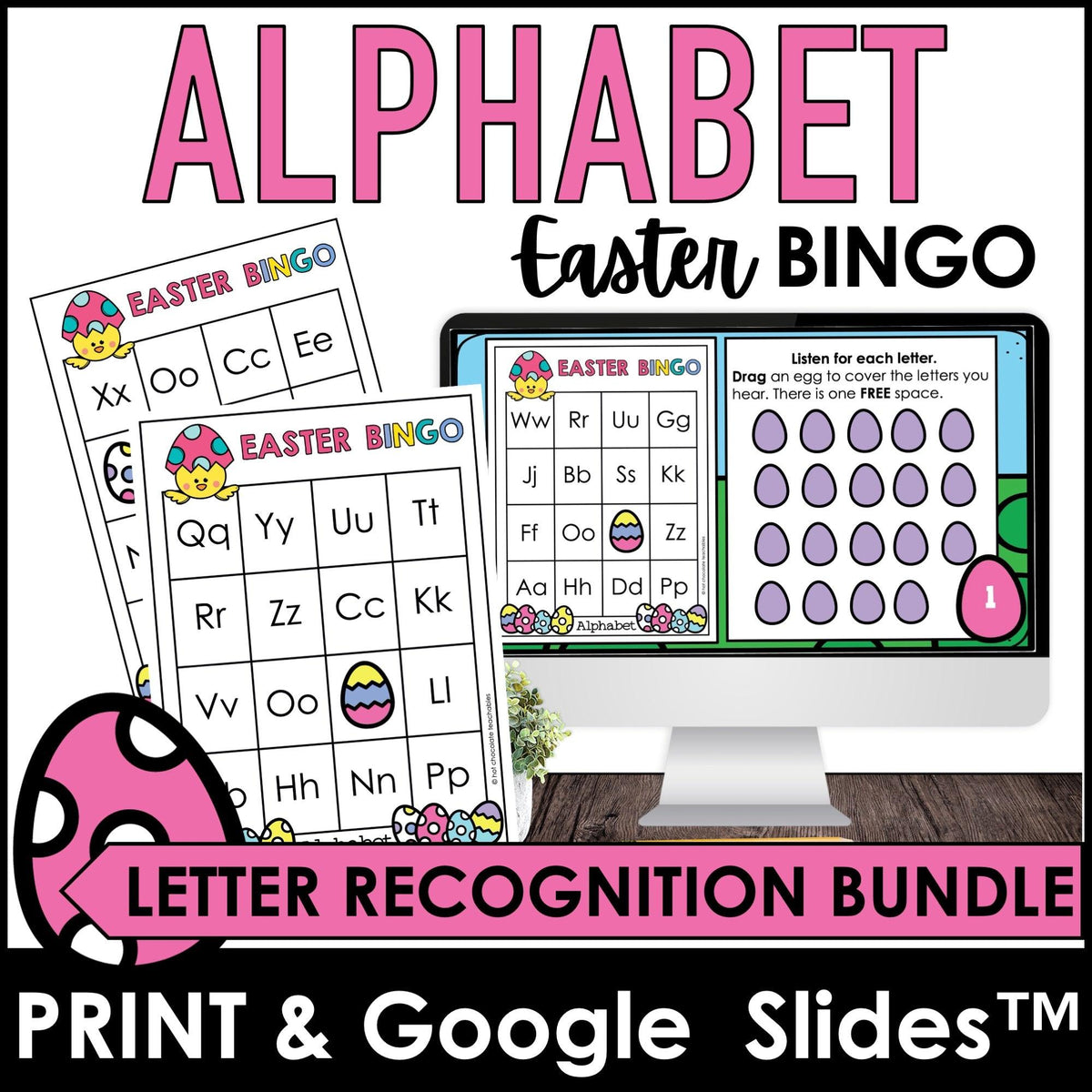 Easter Alphabet Letter Fluency Bingo Game Bundle – Hot Chocolate Teachables