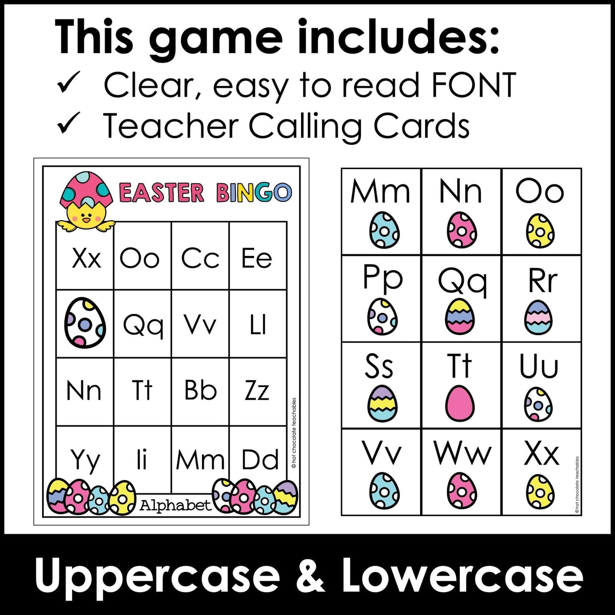 Easter Alphabet Bingo Game - Uppercase & Lowercase Letters