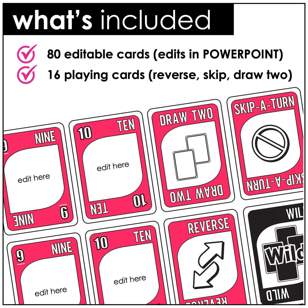 Editable Card Game for ANY Subject | "Plays Like UNO" – Hot Chocolate ...