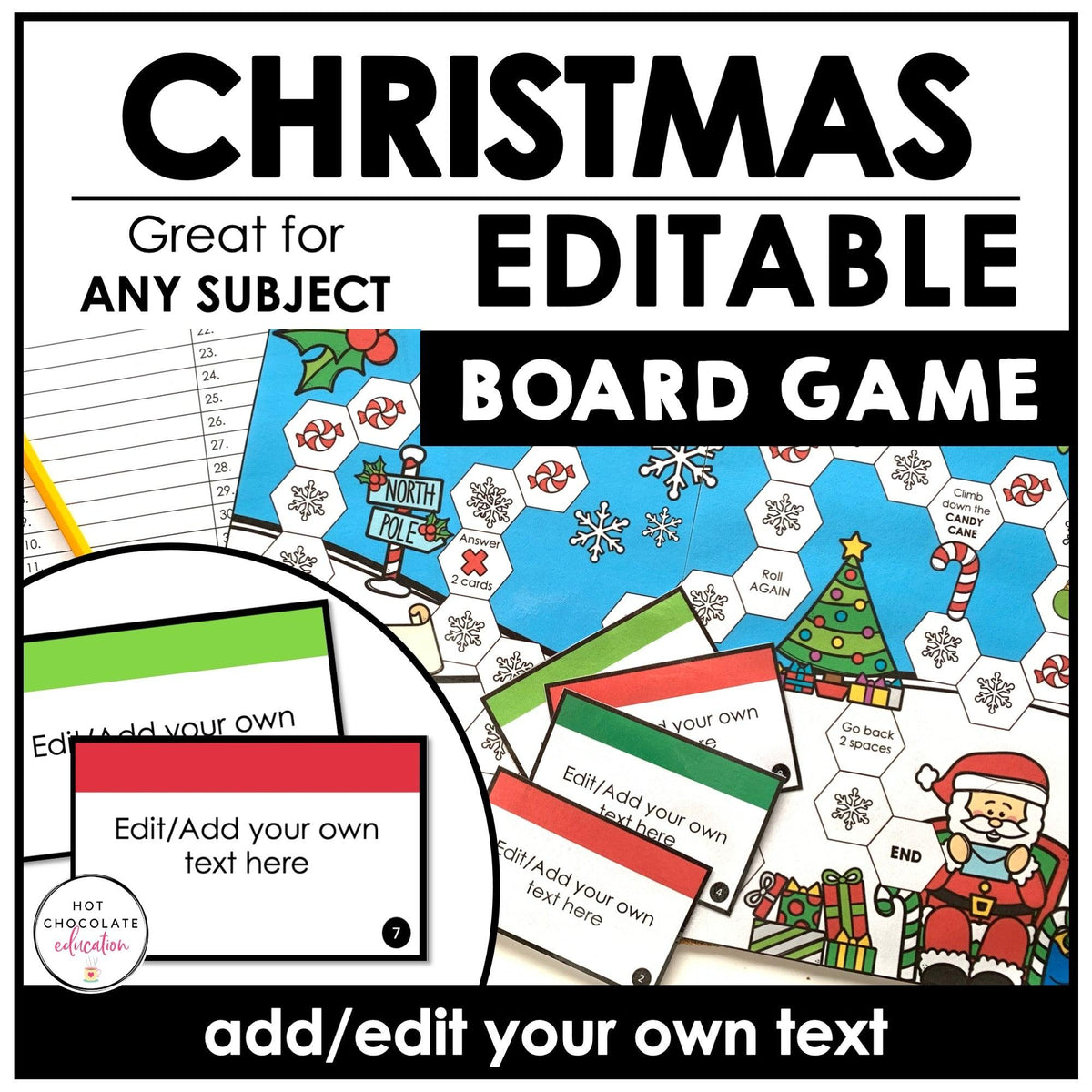 Editable Christmas Game Board | Customizable for Any Subject – Hot ...