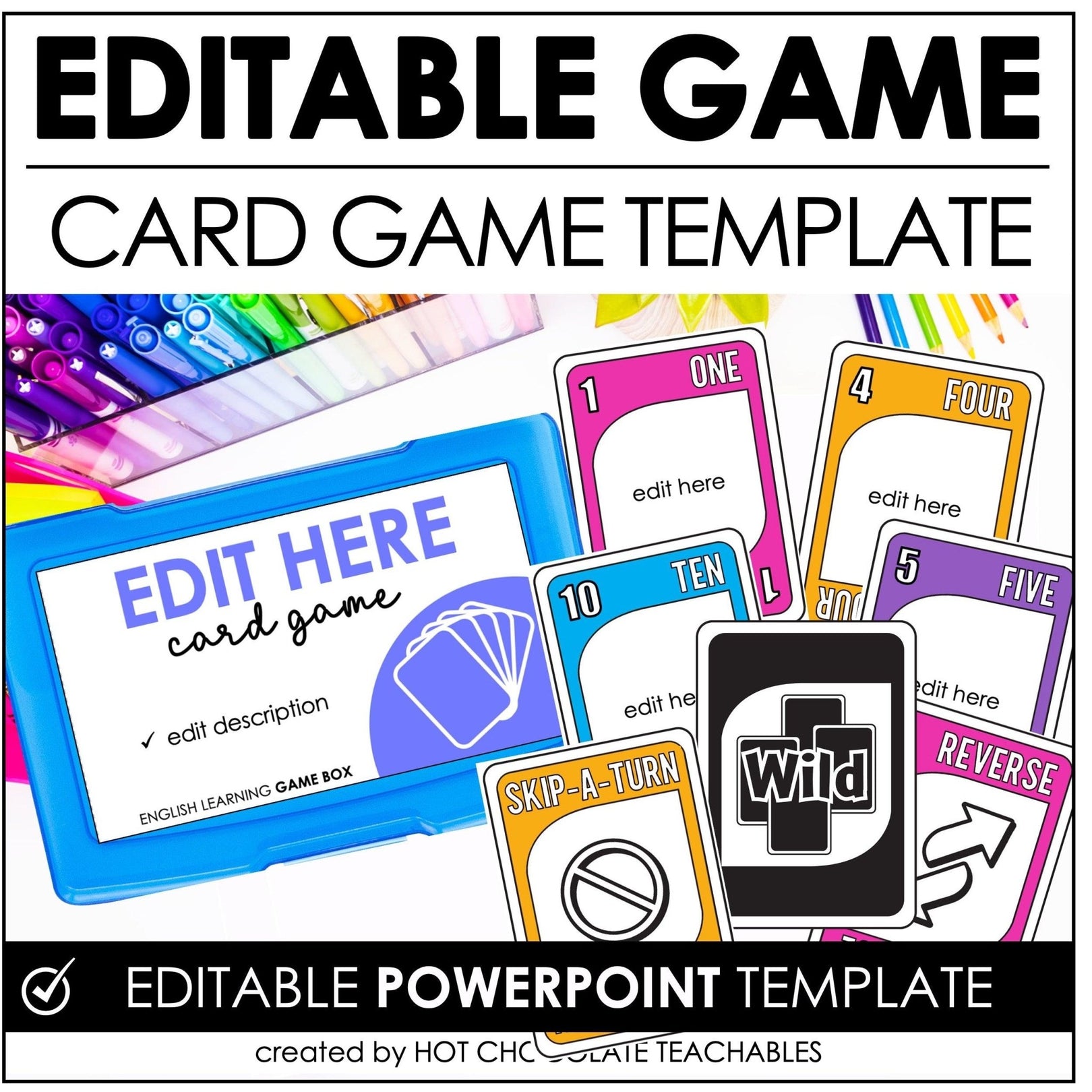 Editable UNO "Style" Card Game Template - for ANY SUBJECT