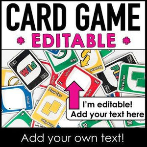 Editable UNO Style Card Game - Customizable for Any Subject – Hot ...