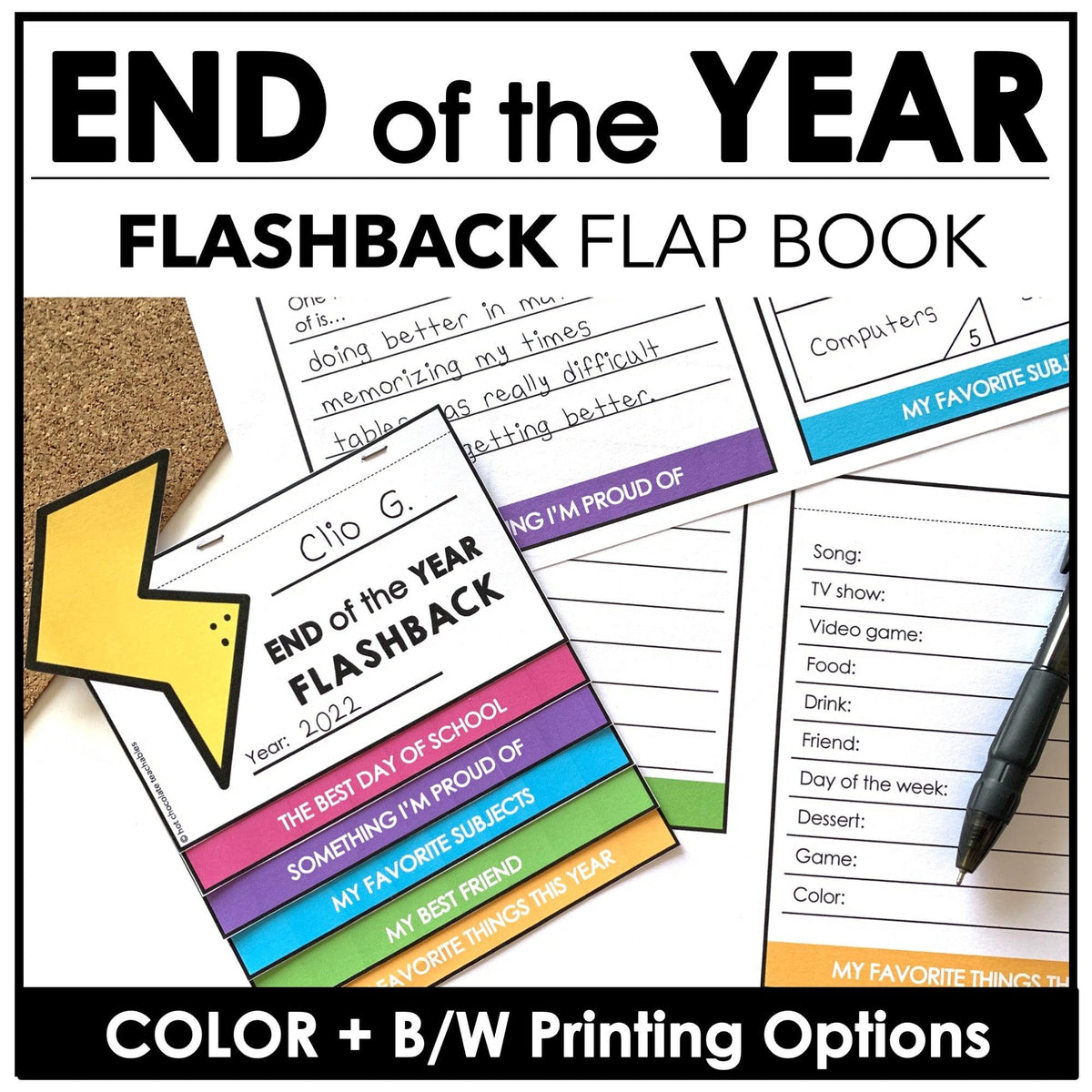 End of School Year Flashback Flap Book - Student Keepsake – Hot ...