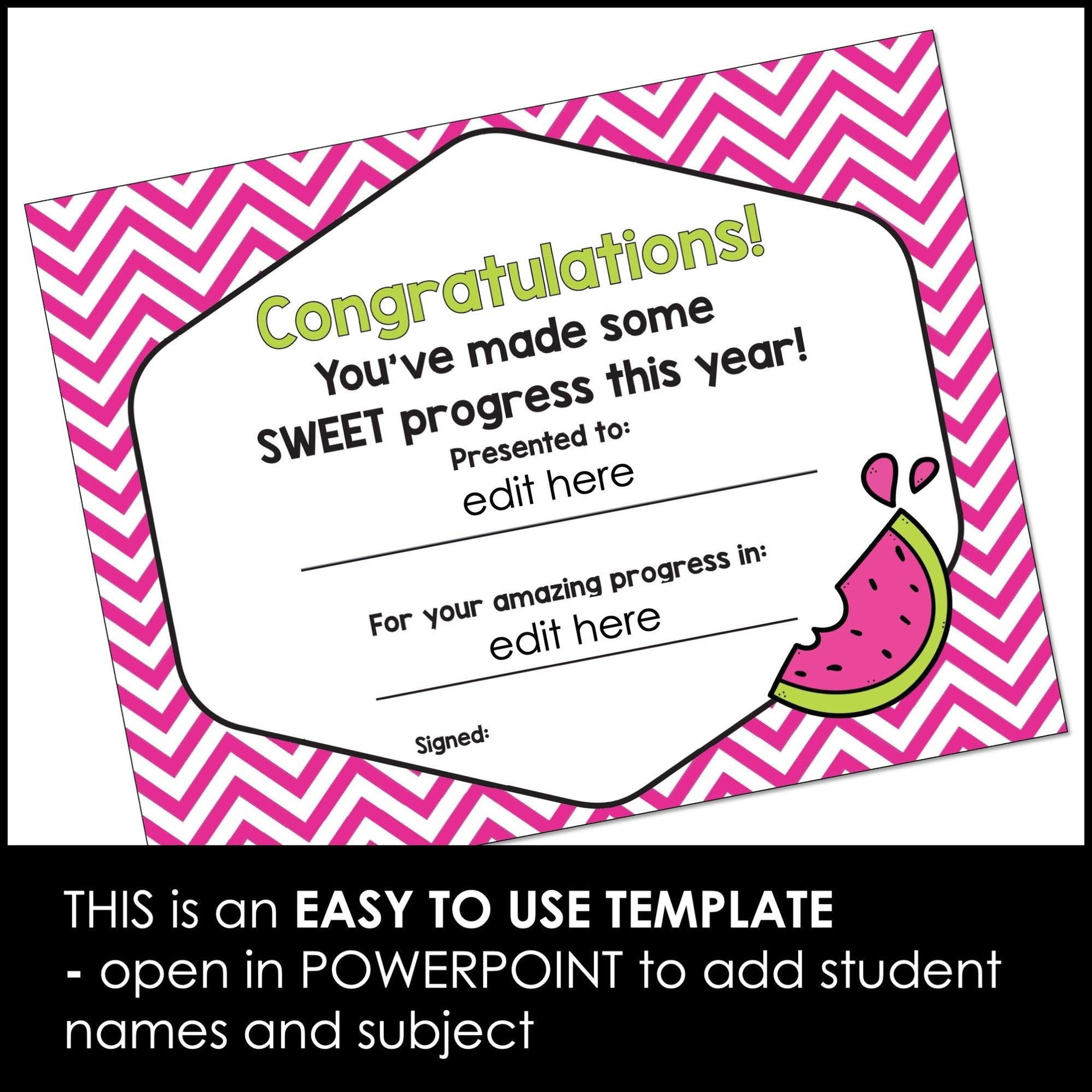 End of the Year Student Certificate - Editable Template – Hot Chocolate ...