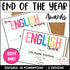 End of Year English Award Certificate Templates - Editable