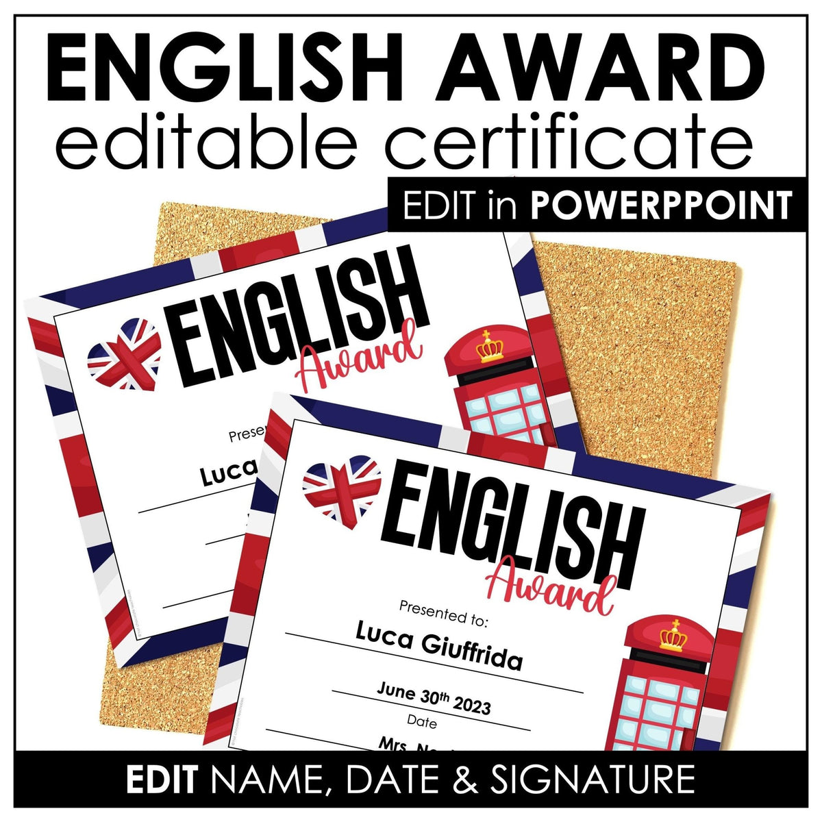 End of Year English Student Awards - Edit certificates! – Hot Chocolate ...