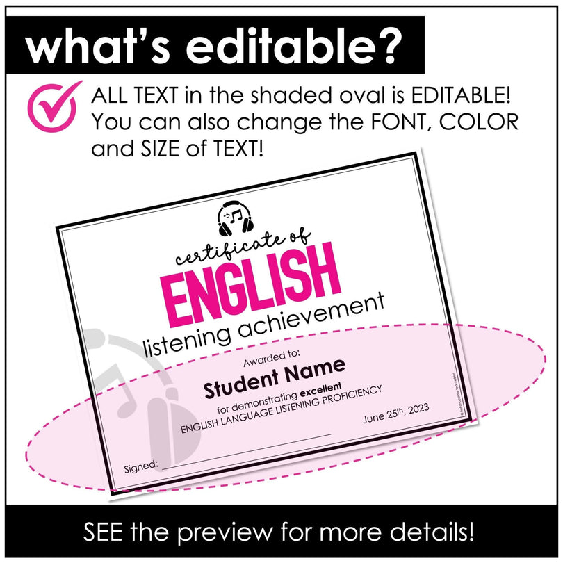 English End of Year Certificate - Speaking, Writing, Reading