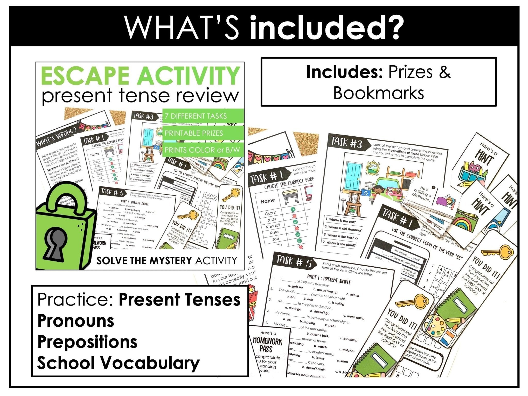 English Escape Room Bundle - WH Questions, Verbs, Sentences – Hot ...