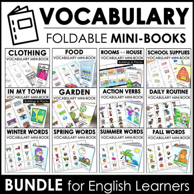 ESL Basic Vocabulary Mini-Books: Food, House, Verbs, School – Hot ...