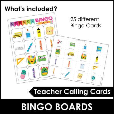 ESL Classroom Vocabulary School Supplies Bingo and Flashcard – Hot ...