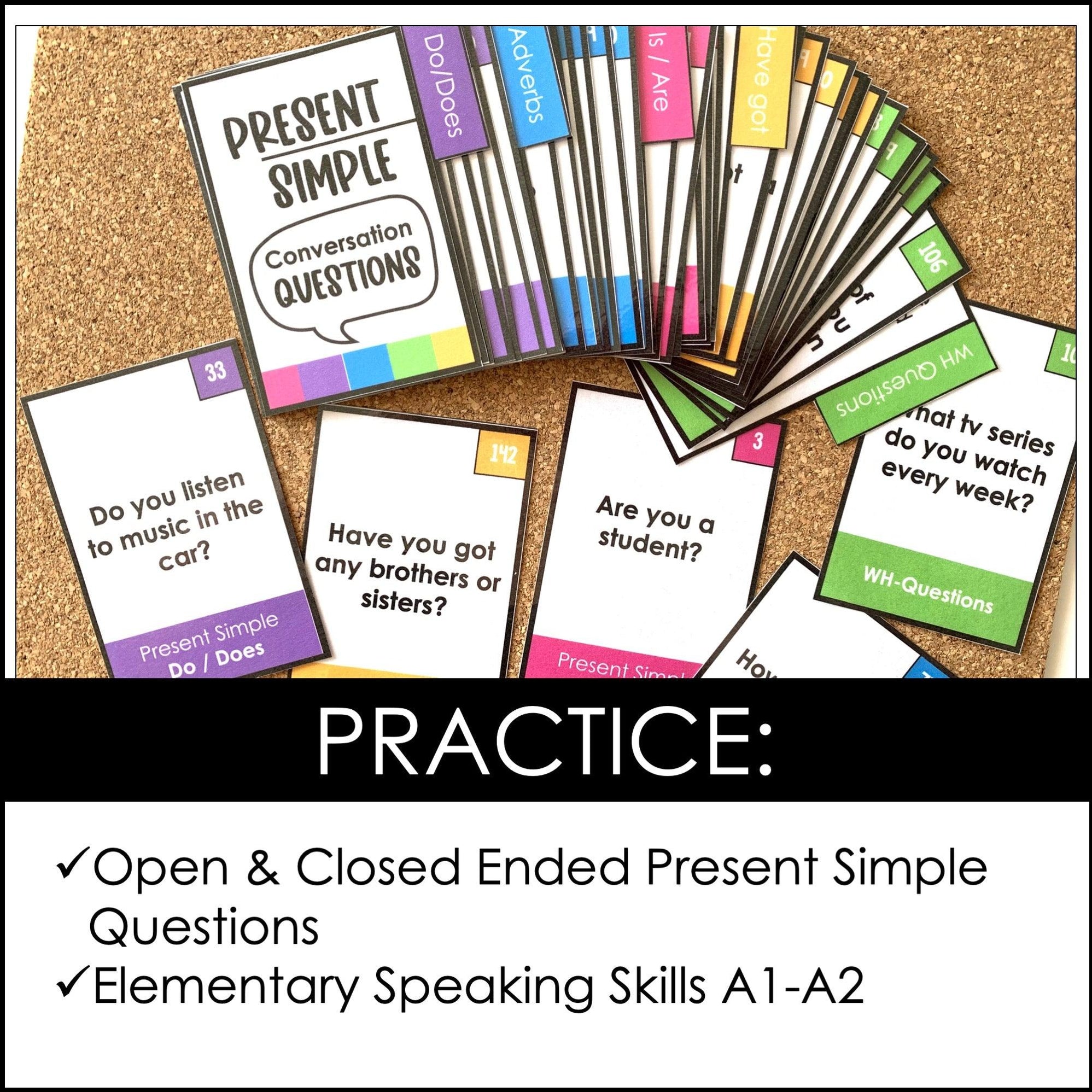 ESL Conversation Cards - Questions in Present Simple Tense – Hot ...