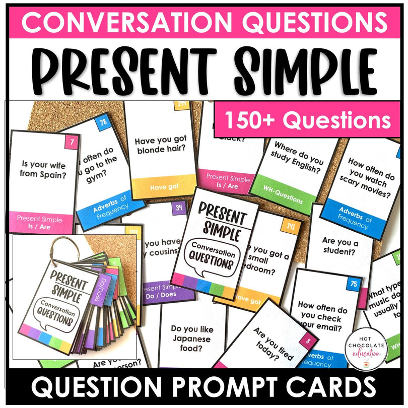 ESL Conversation Cards - Questions in Present Simple Tense