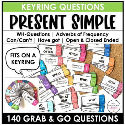 ESL Elementary Question Cards: WH Questions - Present Tenses – Hot ...
