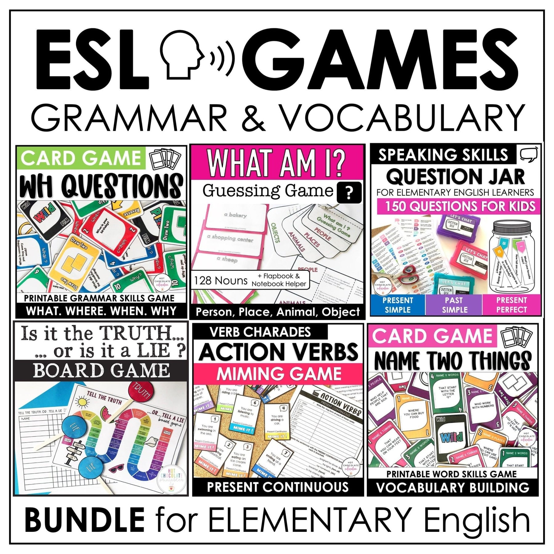 Vocabulary & Grammar Games for Teaching English – Hot Chocolate Teachables