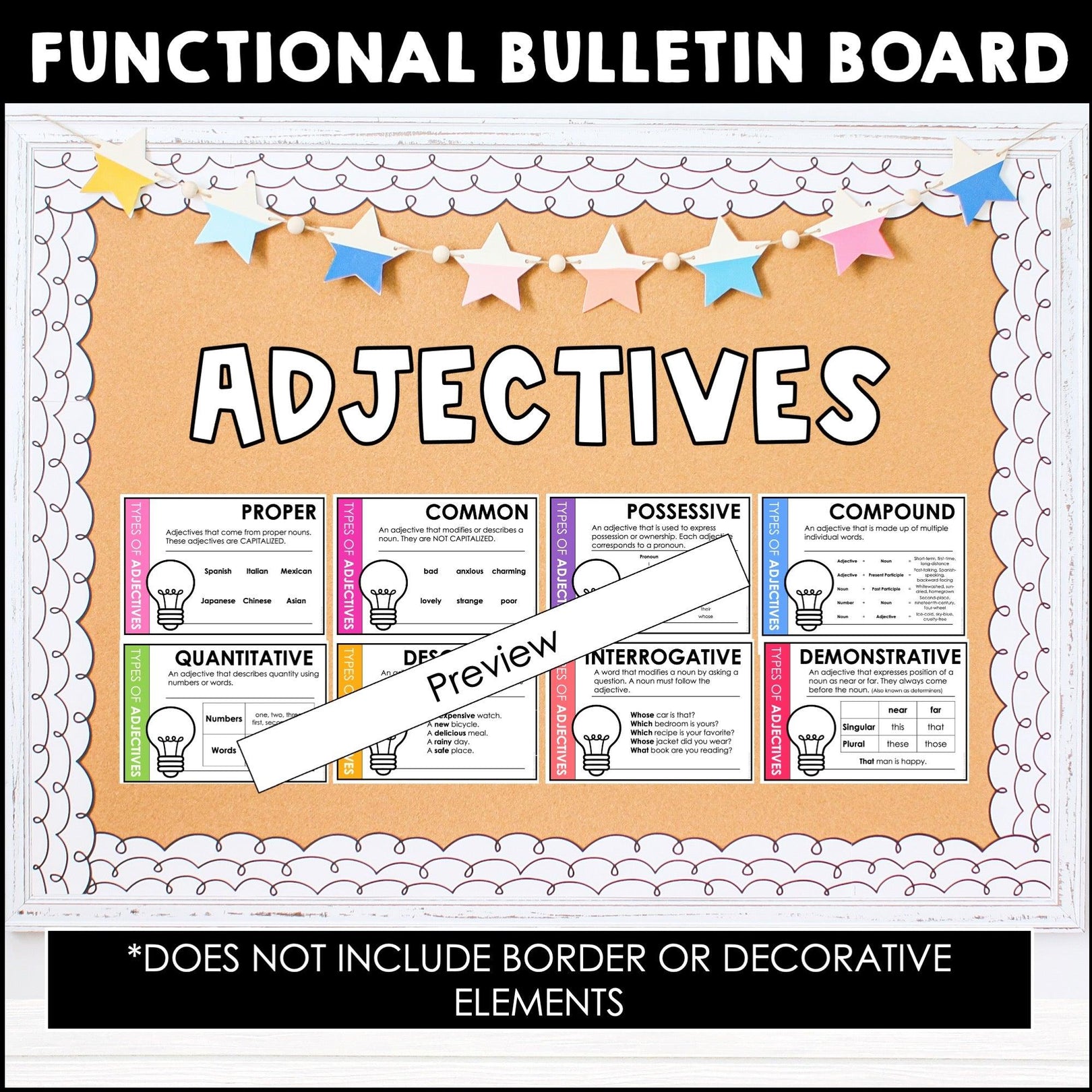 ESL Adjective Grammar Posters: Bulletin Board Set