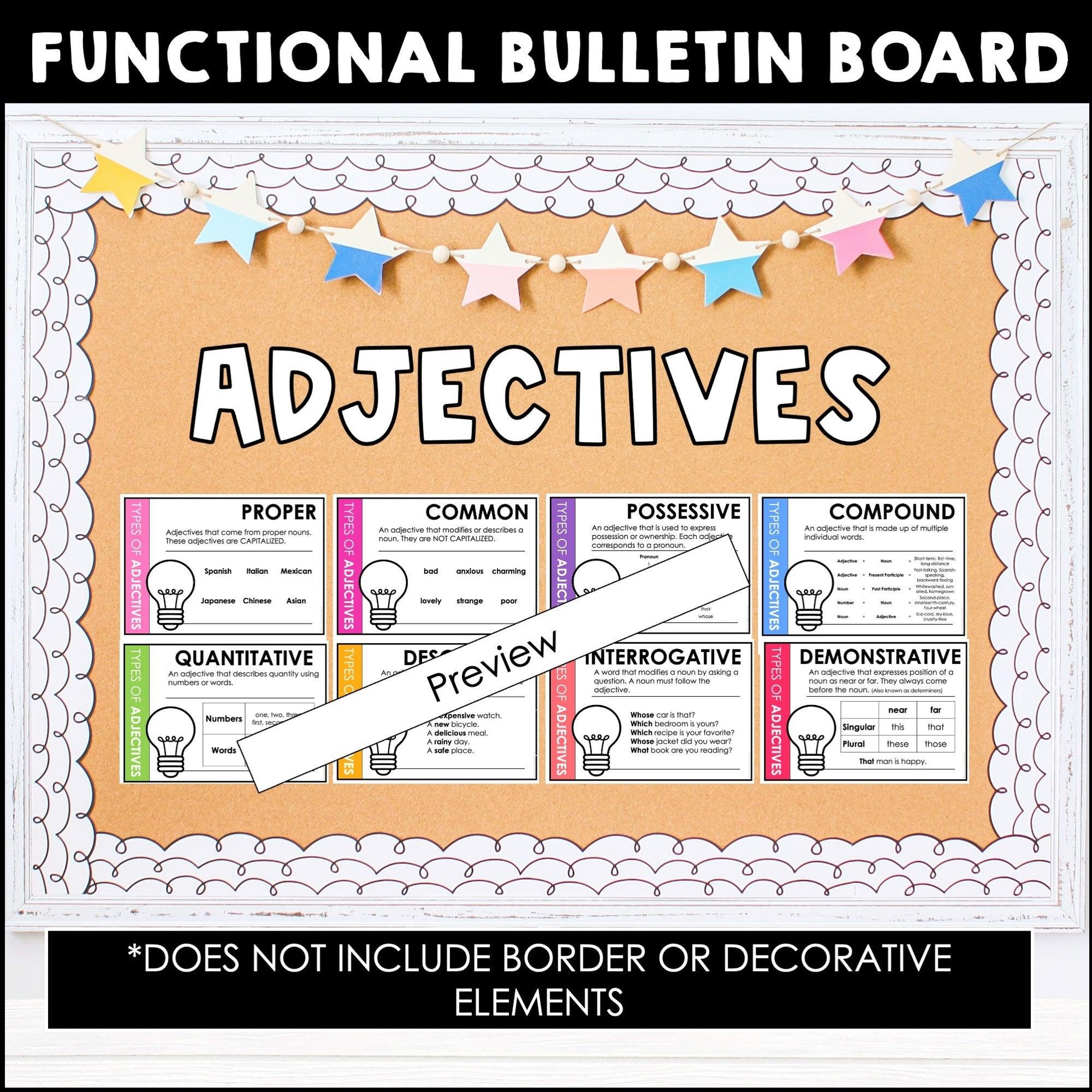 ESL Adjective Grammar Posters: Bulletin Board Set – Hot Chocolate ...