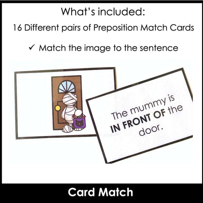 Halloween Prepositions: ESL Card Match Activity – Hot Chocolate Teachables