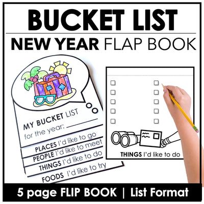 ESL New Year Bucket List Activity | Goals FLAP BOOK – Hot Chocolate ...