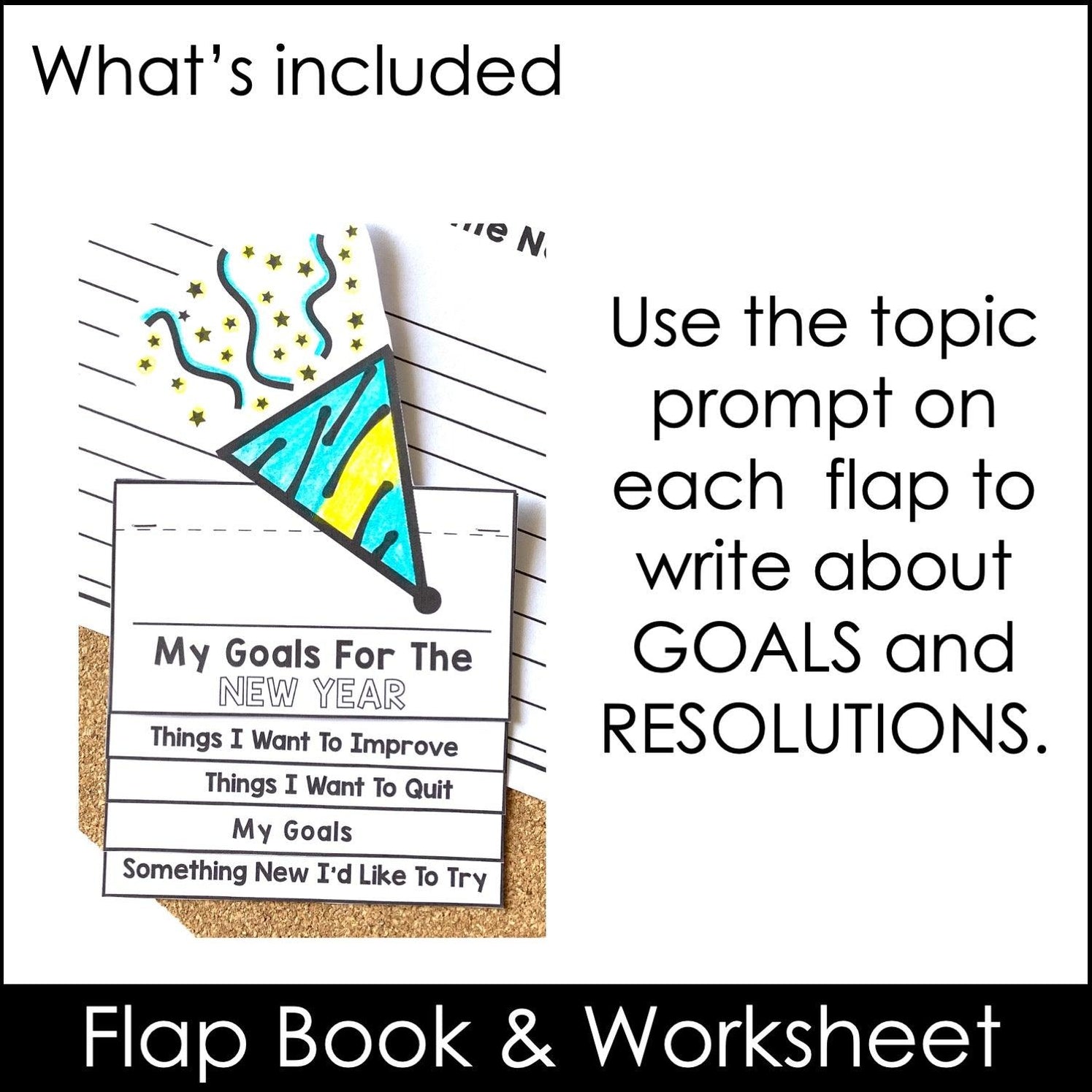ESL New Year's Goals Writing | Resolutions Flap Book – Hot Chocolate ...