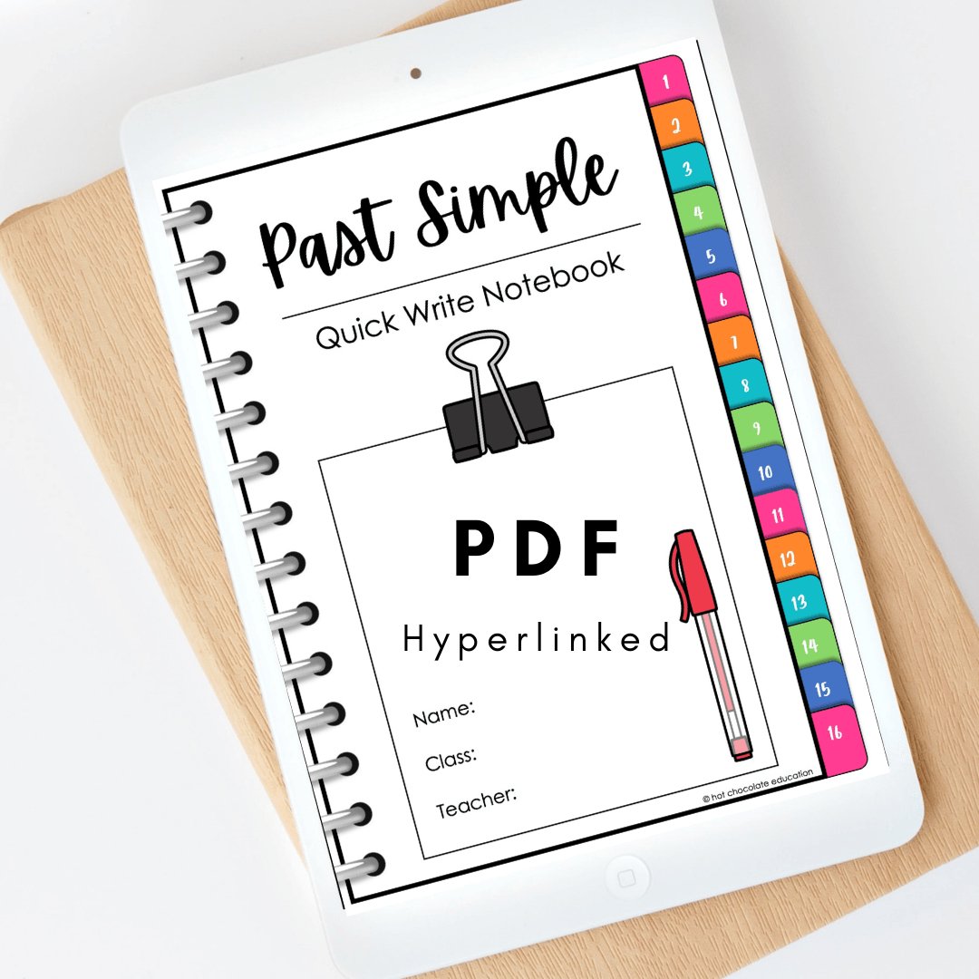 ESL Past Simple Writing Prompts Digital Notebook