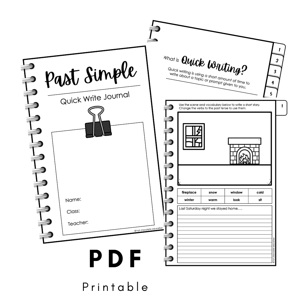 ESL Past Simple Writing Prompts Digital Notebook