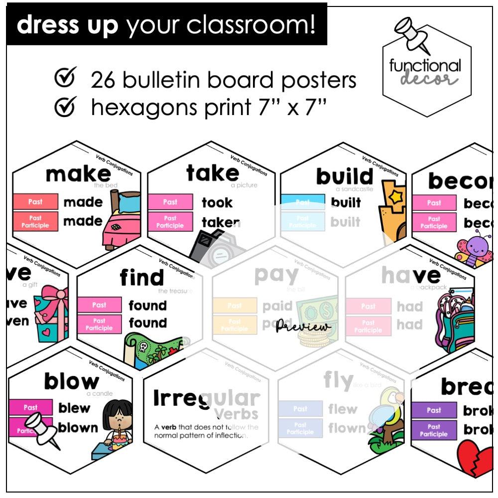 ESL Past Tense Verb Posters | Bulletin Board Display