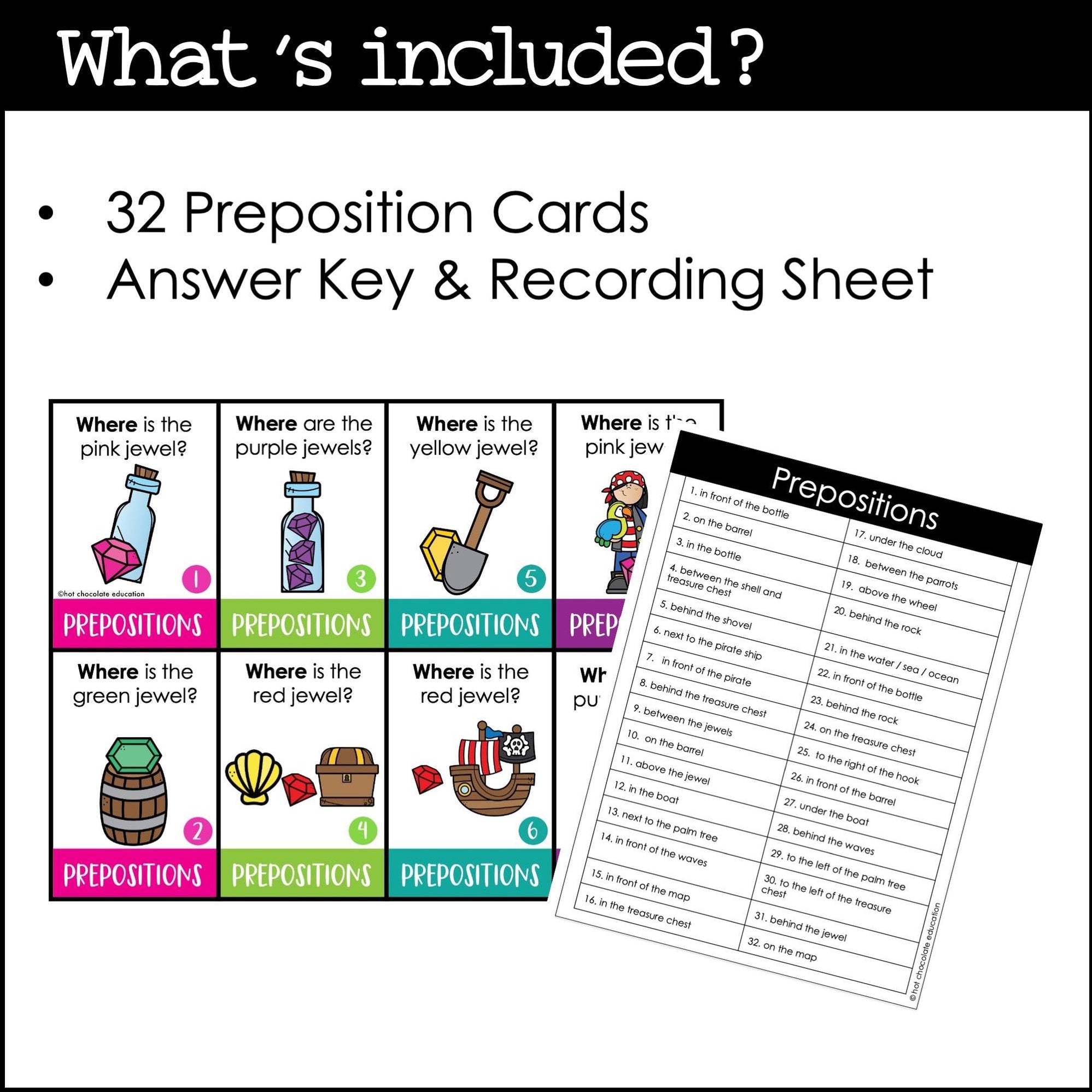 ESL Prepositions of Place Task Card Activity - Pirate Themed – Hot ...