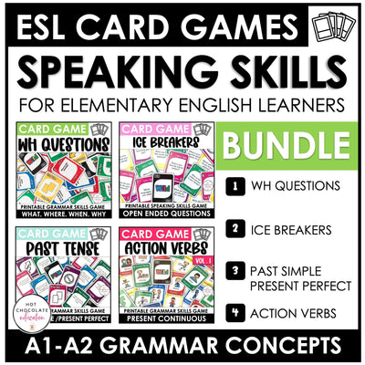 ESL Speaking Card Games Bundle | Conversation Prompt Games – Hot ...