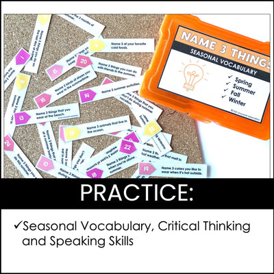 Name Three - Seasonal Vocabulary Activity for Kids – Hot Chocolate ...