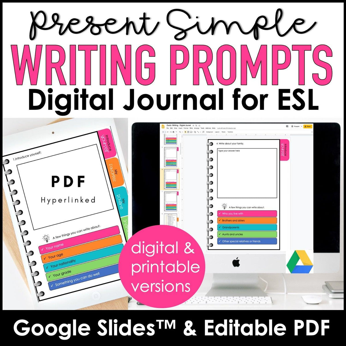 ESL Writing Prompts | Digital Google Slides™ & Editable – Hot Chocolate ...