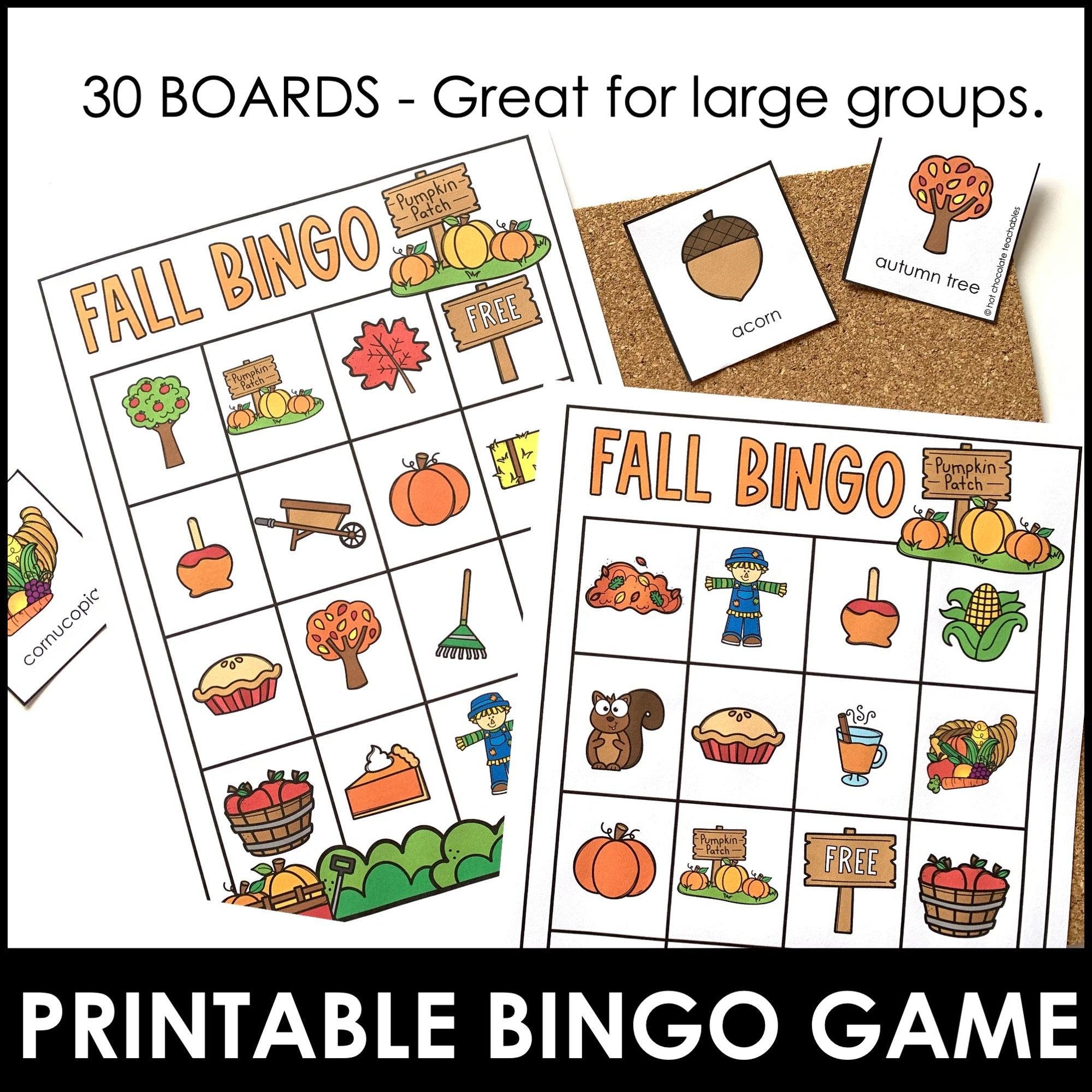 Fall Theme Vocabulary Bingo Game - Print & Digital BUNDLE – Hot ...
