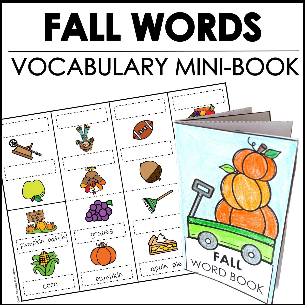 Fall Vocabulary Word Mini Book | Autumn Picture Dictionary – Hot ...