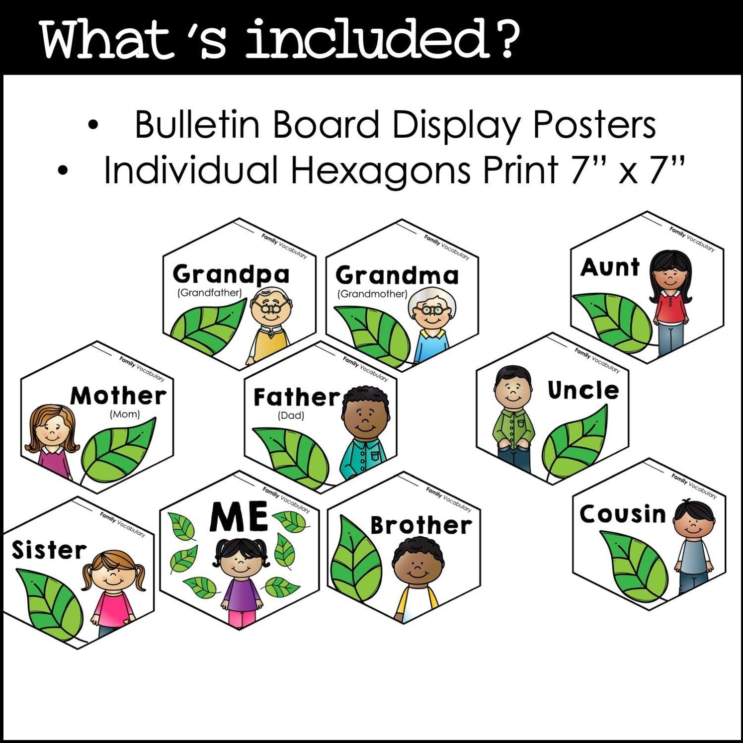 ESL Word Wall | Family Tree Vocabulary Posters – Hot Chocolate Teachables