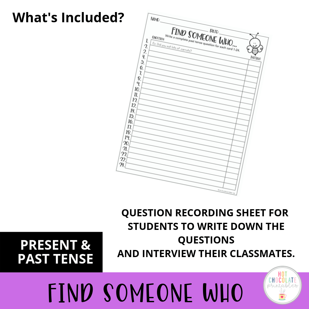 Easter Speaking Activity: Find Someone Who - Past Simple – Hot ...