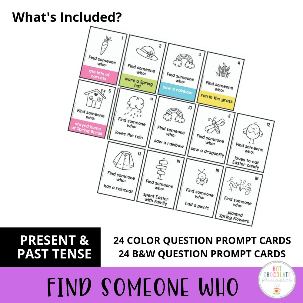 Easter Speaking Activity: Find Someone Who - Past Simple – Hot ...