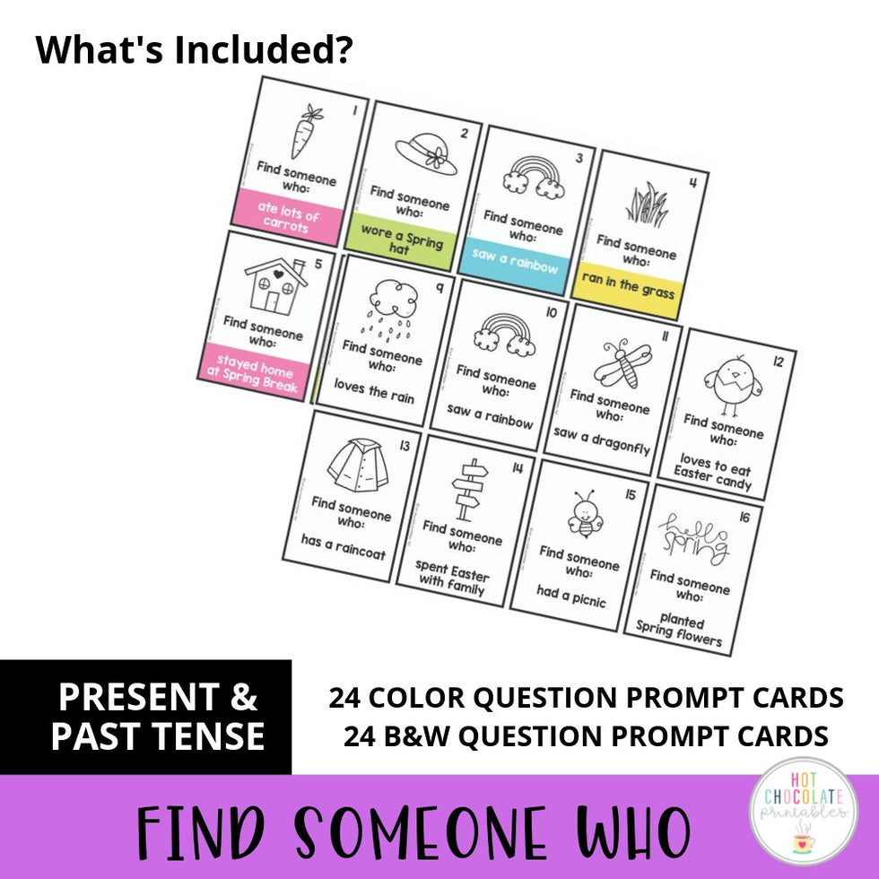 Easter Speaking Activity: Find Someone Who - Past Simple – Hot ...