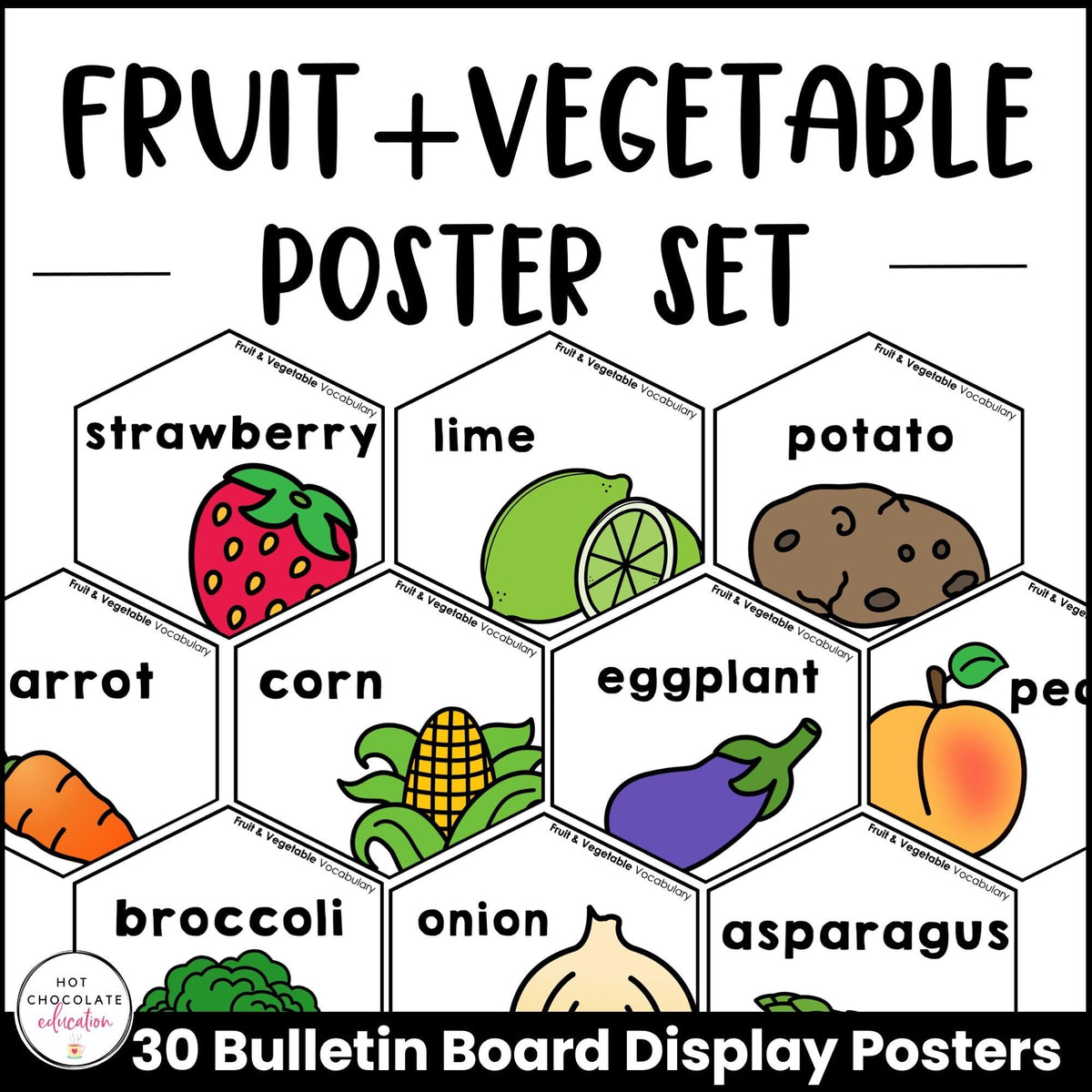 Fruit & Vegetable Posters | Classroom Decor – Hot Chocolate Teachables
