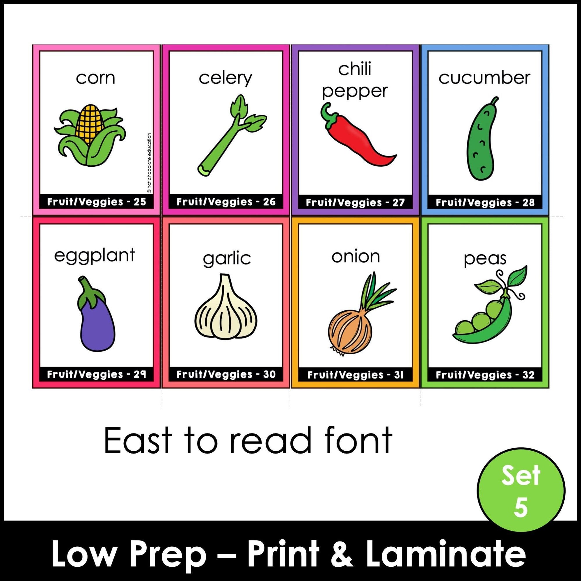 Fruit & Vegetable Vocabulary Flashcards | ESL Task Cards – Hot ...