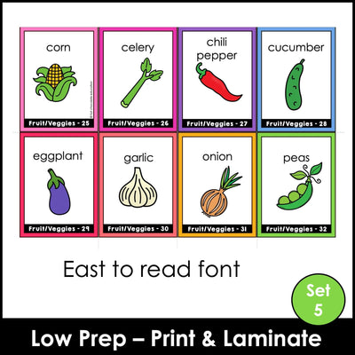 Fruit & Vegetable Vocabulary Flashcards | ESL Task Cards – Hot ...