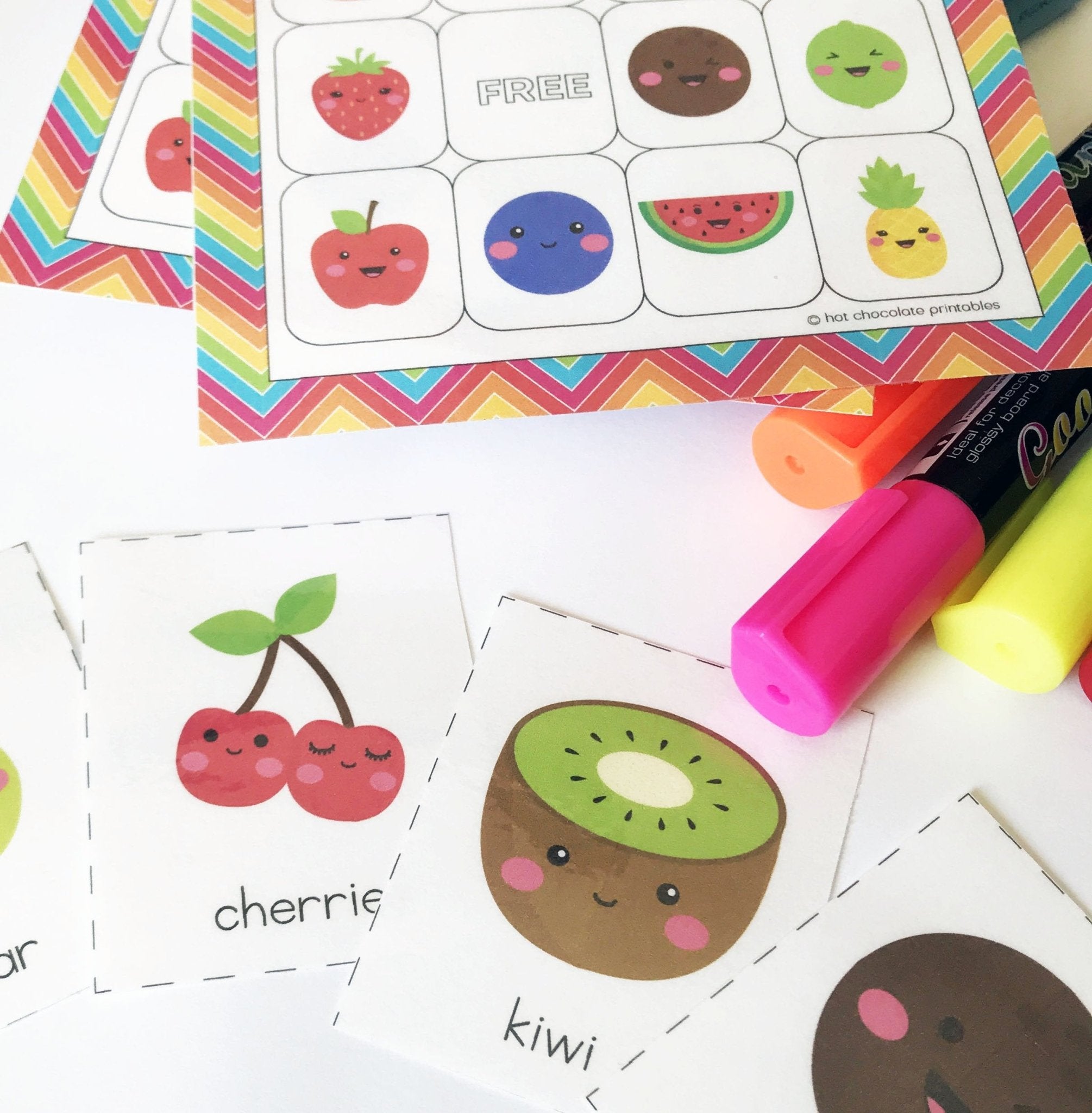 Fruit Vocabulary Bingo Game + Flashcards – Hot Chocolate Teachables