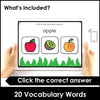 Fruit Vocabulary BOOM CARDS Interactive Digital Task Cards