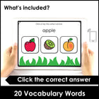 Fruit Vocabulary BOOM CARDS Interactive Digital Task Cards