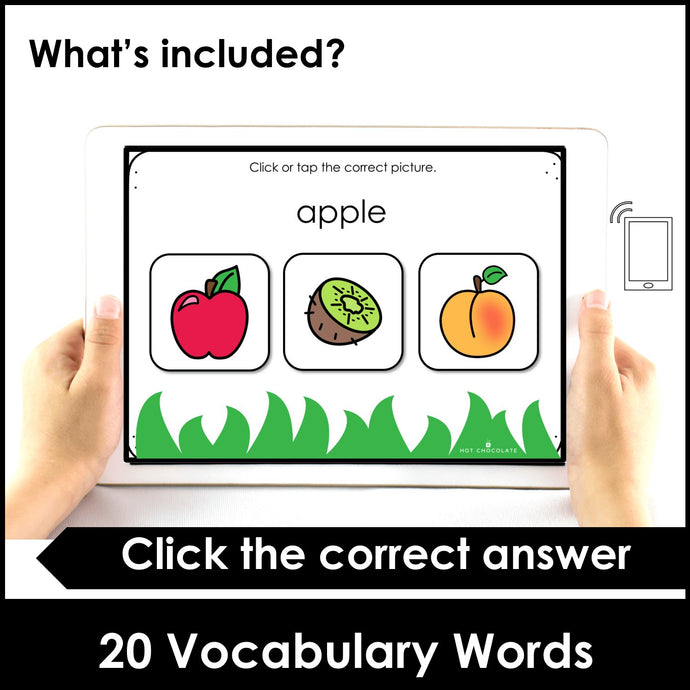 Fruit Vocabulary BOOM CARDS Interactive Digital Task Cards