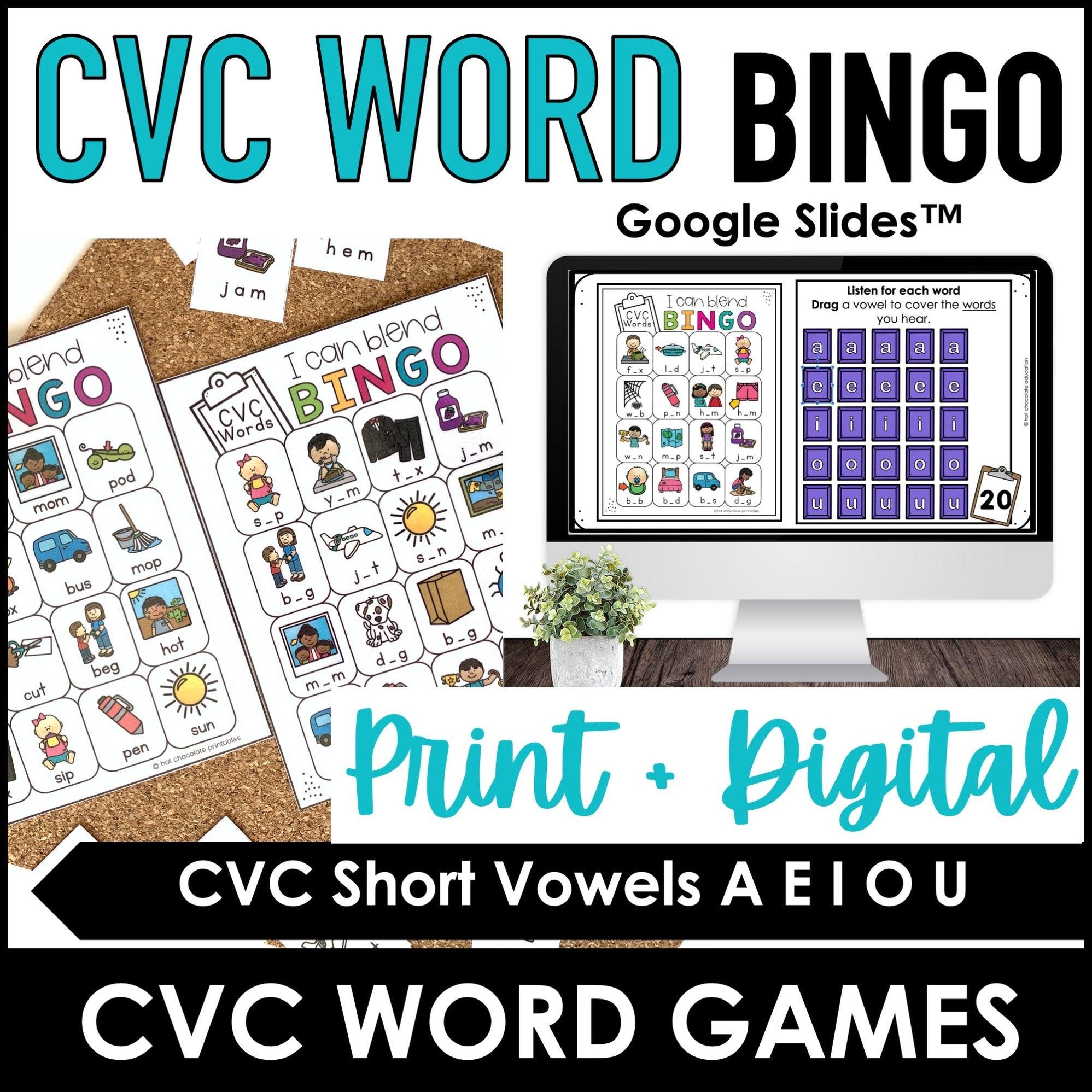 Games Bundle | Sight Words and CVC Short Vowel a-e-i-o-u – Hot ...